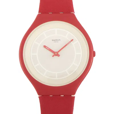 Swatch Skinhot Red Leather Strap 40 Mm Watch Svur100 In Multi | ModeSens