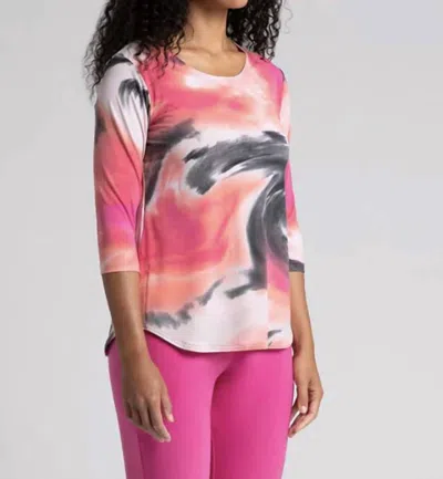 Sympli Go To Classic 3/4 Sleeve Relax Top In Marble In Multi | ModeSens