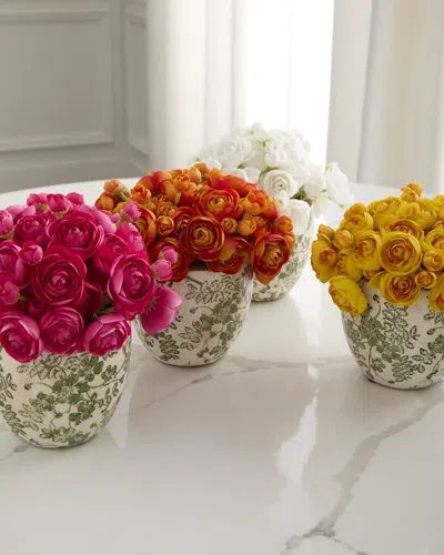 T & C Floral Company Baby Ranunculus 8" Faux Floral Arrangement In ...