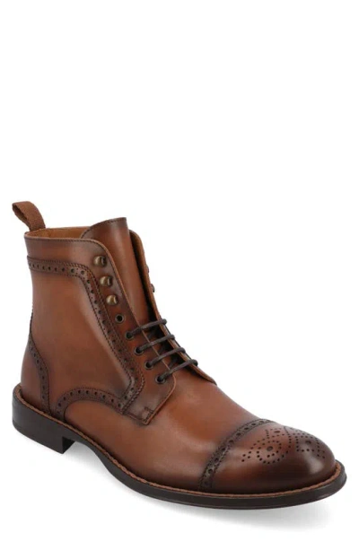 Taft The Noah Brogue Cap Toe Boot In Brown | ModeSens