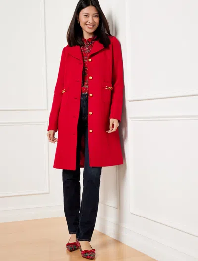 Talbots Horsebit Italian Wool Blend Coat - Red - 22 | ModeSens
