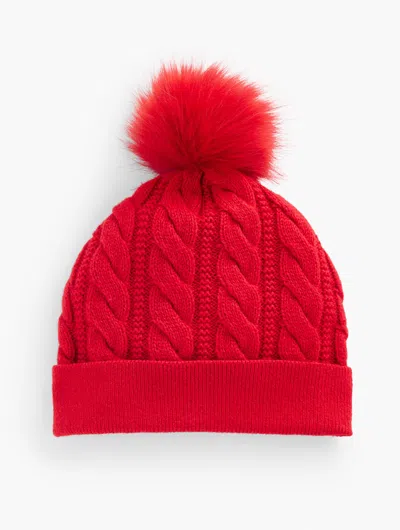 Talbots Soft Cable Knit Beanie - Red - 001 | ModeSens