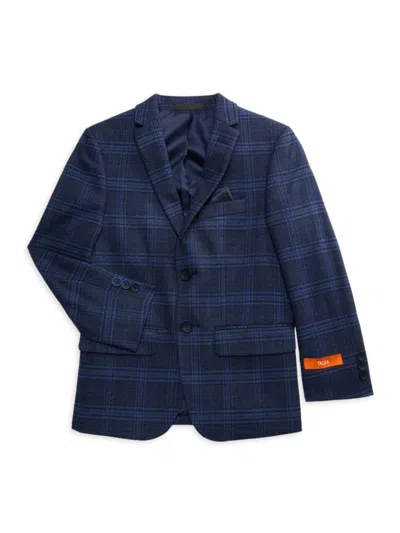 Tallia Kids' Boy's Plaid Blazer In Navy | ModeSens