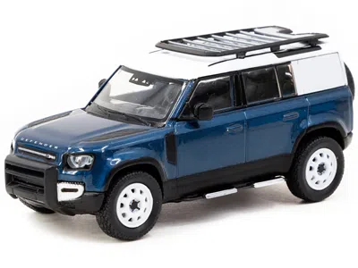 Tarmac Works Land Rover Defender 110 Blue Metallic With White Top And ...