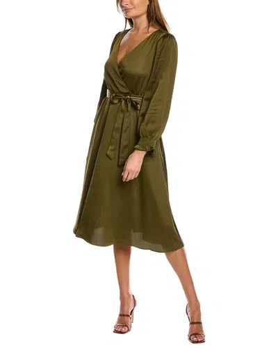 Taylor Surplice Midi Dress In Green | ModeSens