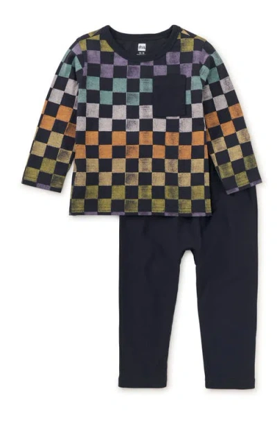 Tea Collection Babies' Long Sleeve Top And Pants Set In Checkerboard ...