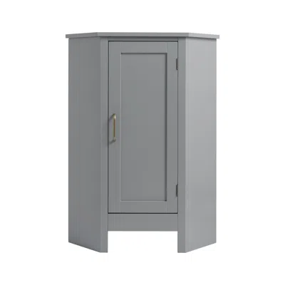 Teamson Home Mercer Mid Century Modern Wooden Corner Floor Cabinet In ...