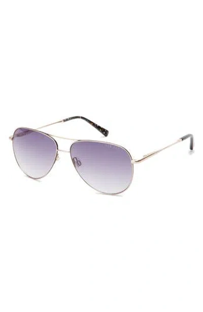Ted Baker London 59mm Full Rim Aviator Sunglasses In Black/gold | ModeSens