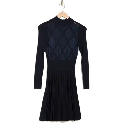 Ted Baker London Fyonah Argyle Long Sleeve Sheer Skater Dress In ...