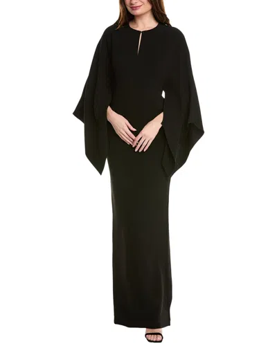 Teri Jon By Rickie Freeman Crepe Kimono Sleeve Gown In Black | ModeSens