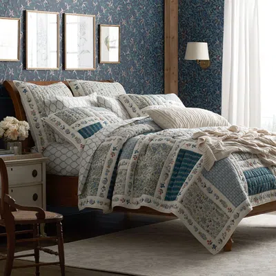 The Company Store Wildwood Patchwork Quilt In Blue/green/teal | ModeSens