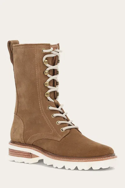 The Frye Company Frye Olivia Combat Lace-up Boots In Almond | ModeSens