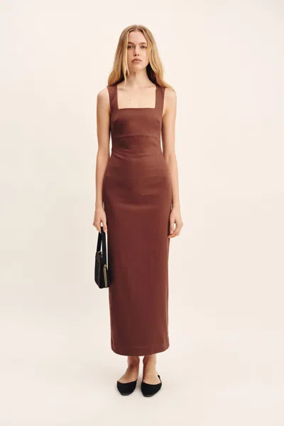 The Posse Alice Midi Dress In Chocolate | ModeSens