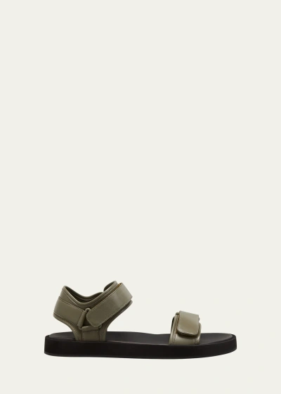 The Row Hook-and-loop Sandals In Black | ModeSens
