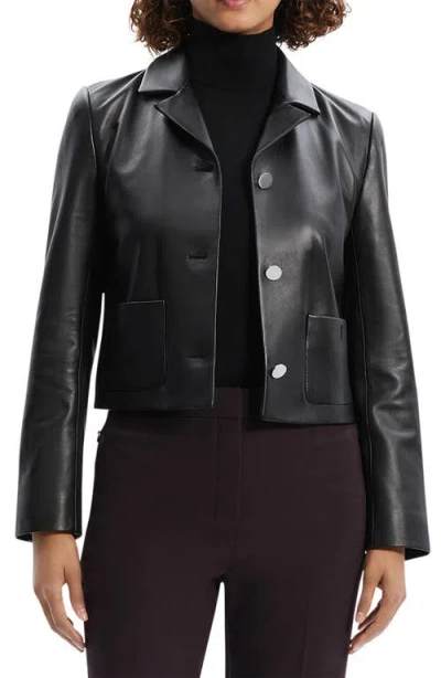 Theory Cropped Leather Jacket