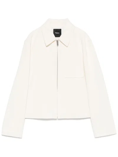 Theory Zip-up Jacket In Neutrals | ModeSens