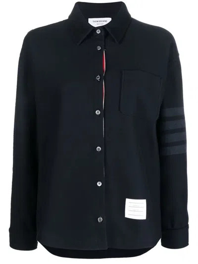 Thom Browne Two-tone 4-bar Mini Dress In Blue | ModeSens