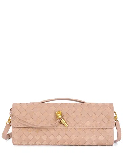 Tiffany & Fred Paris Hand-woven Leather Clutch In Pink | ModeSens
