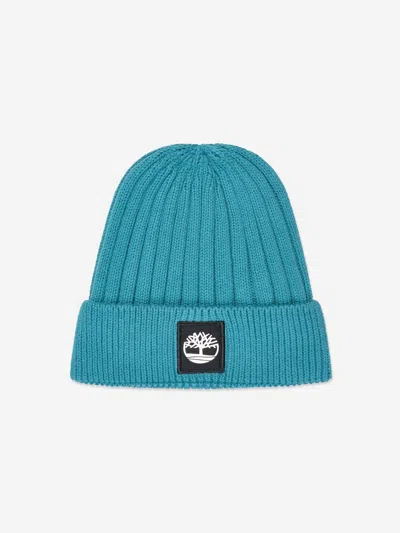 Timberland Kids' Boys Knitted Beanie Hat In Blue | ModeSens