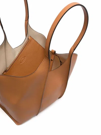 Tod's T Timeless Small Leather Tote In Brown | ModeSens