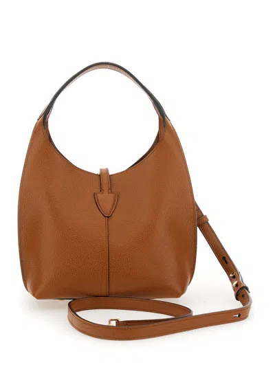 Tod's T Timeless Mini Leather Shoulder Bag In Brown | ModeSens