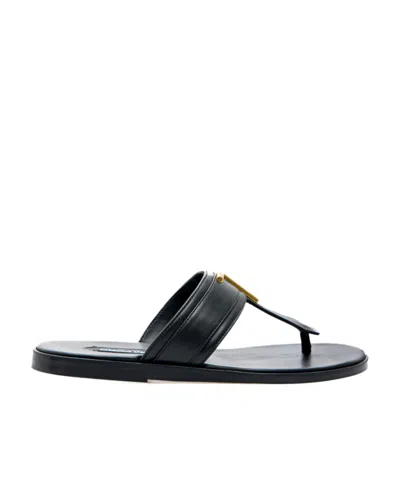 Tom Ford Logo Flip-flops In Black | ModeSens