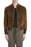 Tom Ford Light Suede Track Bomber Jacket In Brown | ModeSens