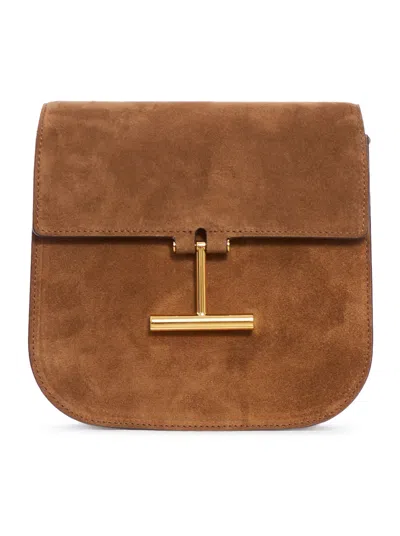 Tom Ford Suede Leather Bag In Brown | ModeSens