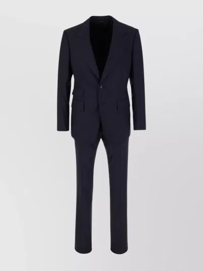 Tom Ford Wool Suit With Buttoned Cuffs And Chest Pocket | ModeSens