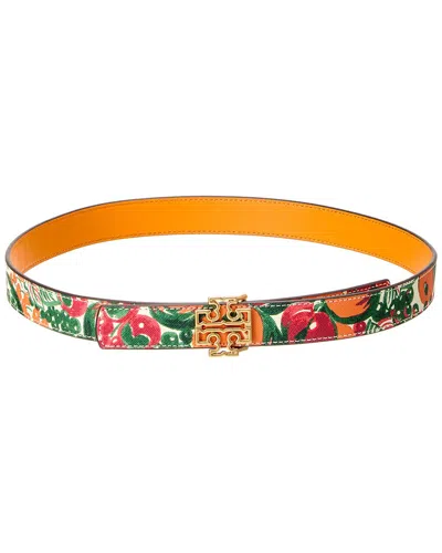 Tory Burch Britten Logo Reversible Leather Belt In Multi | ModeSens