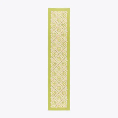 Tory Burch Double T Monogram Oblong Scarf In Double Border Logo Oblong ...
