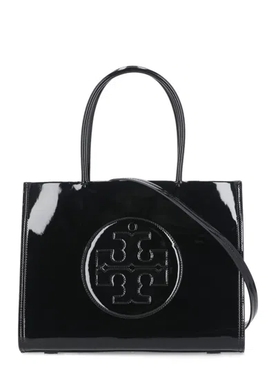 Tory Burch Ella Bio Patent Small Tote In Black | ModeSens