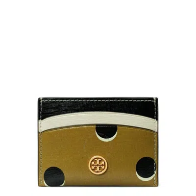 Tory Burch Robinson Dotted Card Case In Brown | ModeSens