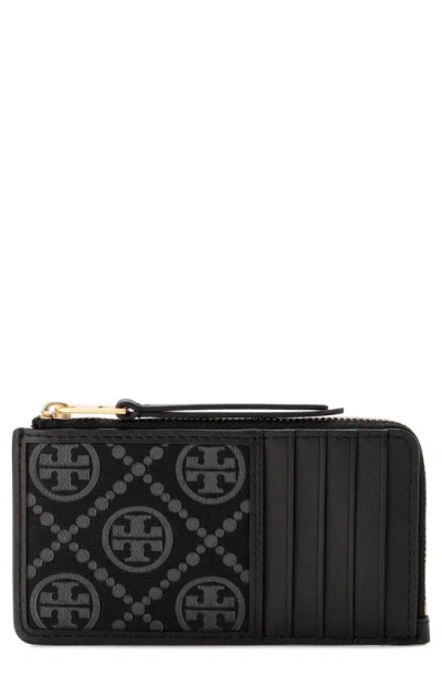 Tory Burch T Monogram Jacquard Card Case In Black | ModeSens