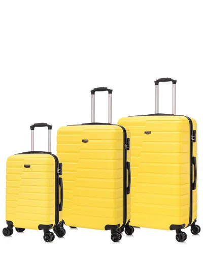 Toscano Opportuna 3pc Expandable Luggage Set In Yellow | ModeSens