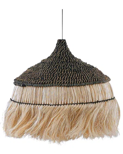 Tov Furniture Sula Natural And Black Upcycled Abaca Pendant Lamp In ...