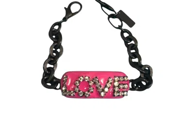 Tova Id Love Bracelet In Smutt Black/electric Pink In Multi | ModeSens
