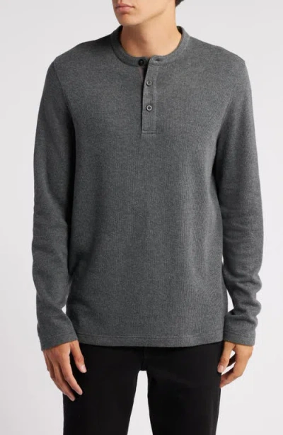 Treasure & Bond Double Knit Henley In Grey Dark Heather | ModeSens