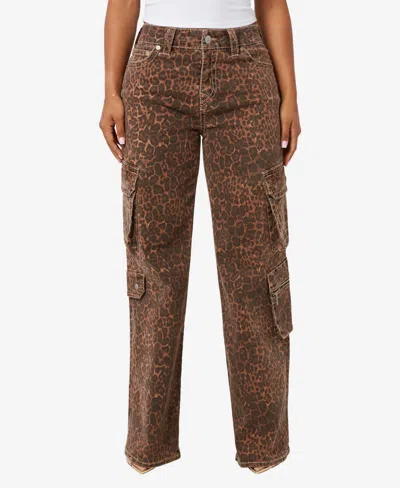 True Religion Women's Big T Bobbie Leopard Cargo Pants In Leopard Print ...
