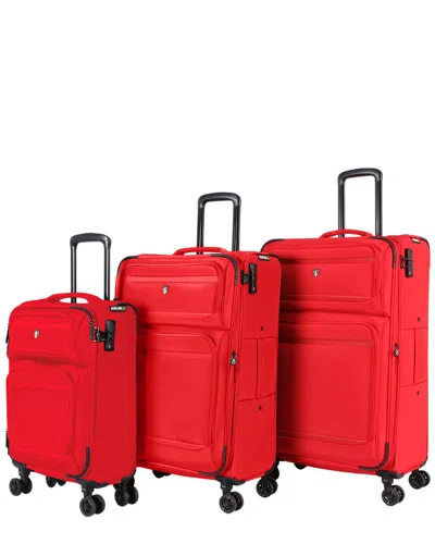 Tucci Suprema 3pc Expandable Luggage Set In Red | ModeSens