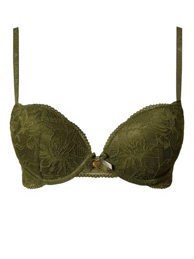 Twinset Lace Push-up Bra In Green | ModeSens