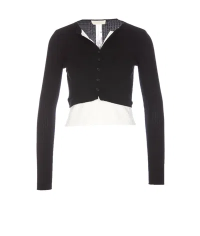 Twinset Layered Knit Top In Black | ModeSens