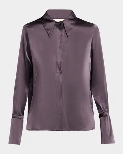Twp Object Of Affection Silk Top With Sleeve Detail In Plum | ModeSens