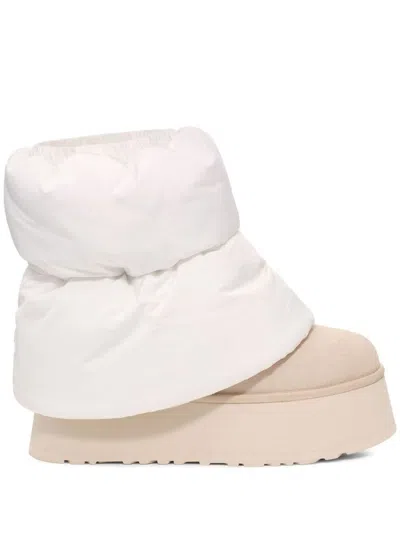 Ugg Woman Classic Mini Dipper Puffer Boots Shoes In White | ModeSens