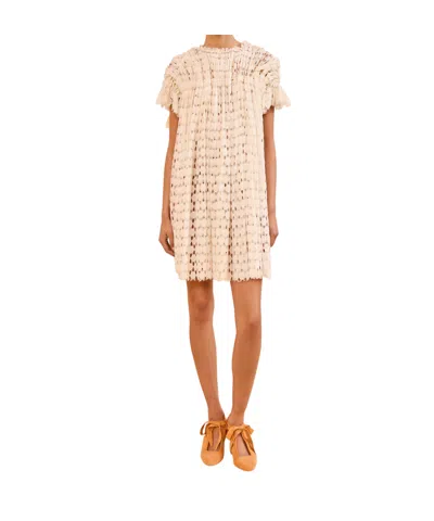 Ulla Johnson Layla Lace Cotton-blend Mini Dress In Neutral | ModeSens