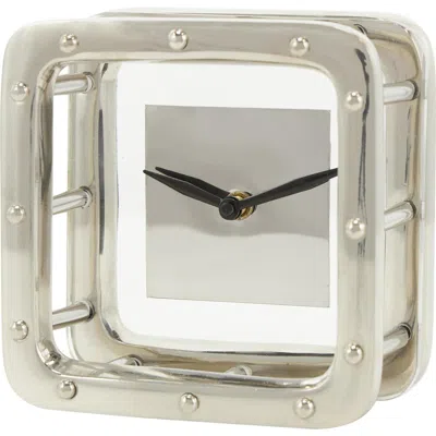 Uma Contemporary Square Desk Clock In Silver | ModeSens