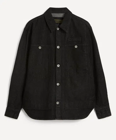 Uniform Bridge Mens Black Rinsed Denim Work Jacket | ModeSens