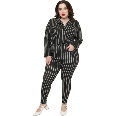 Unique Vintage Plus Size 1950s Cigarette Ankle Pants In Black White ...