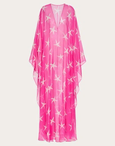 Valentino Women's Starfish Chiffon Evening Dress In Ivory Pink | ModeSens