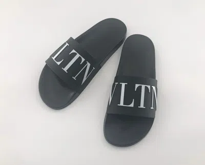 Valentino Garavani Black Vltn Logo Pool Slides | ModeSens